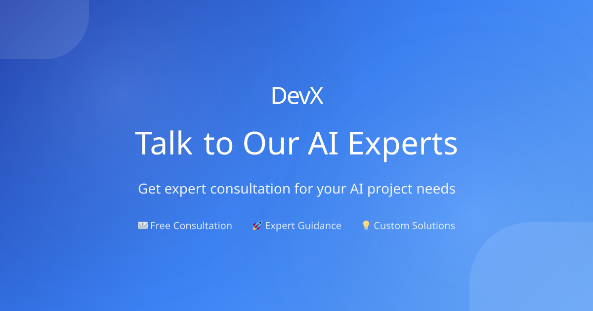 Contact Us - Talk to Our AI Experts | DevX | DevX - AI Solutions for ...